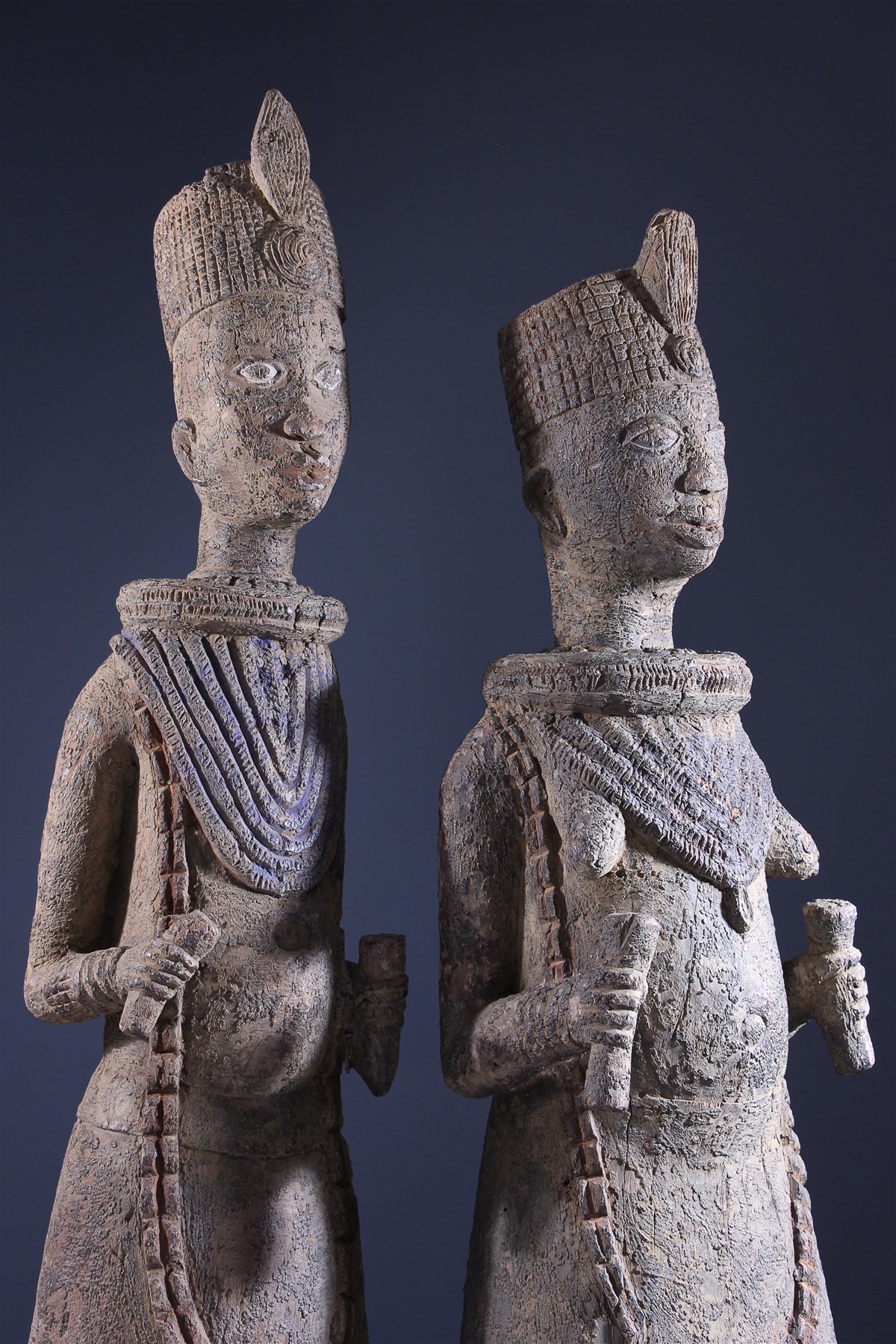 Couple royal Ifé style Ita Yemoo (10198) - Statues africaines