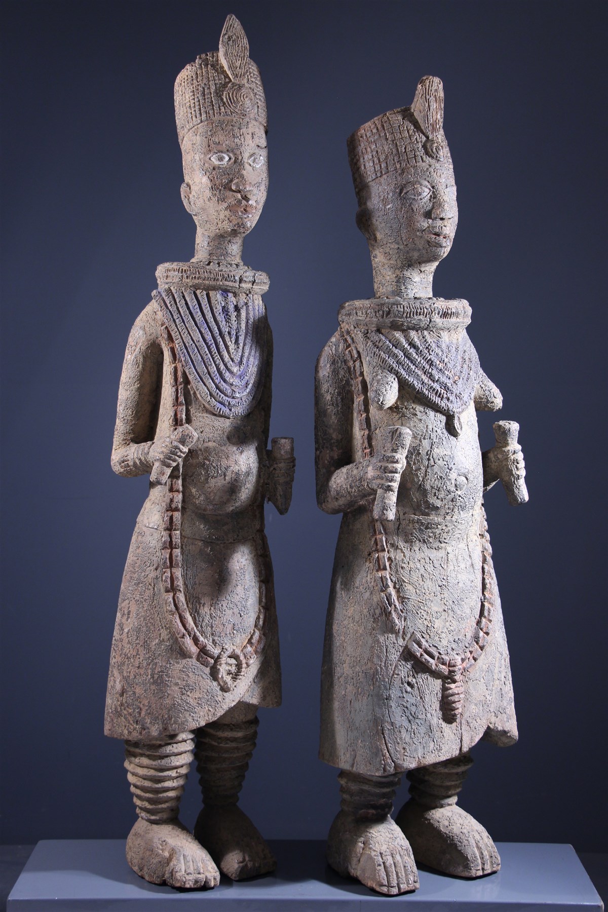 Couple royal Ifé style Ita Yemoo (10198) - Statues africaines
