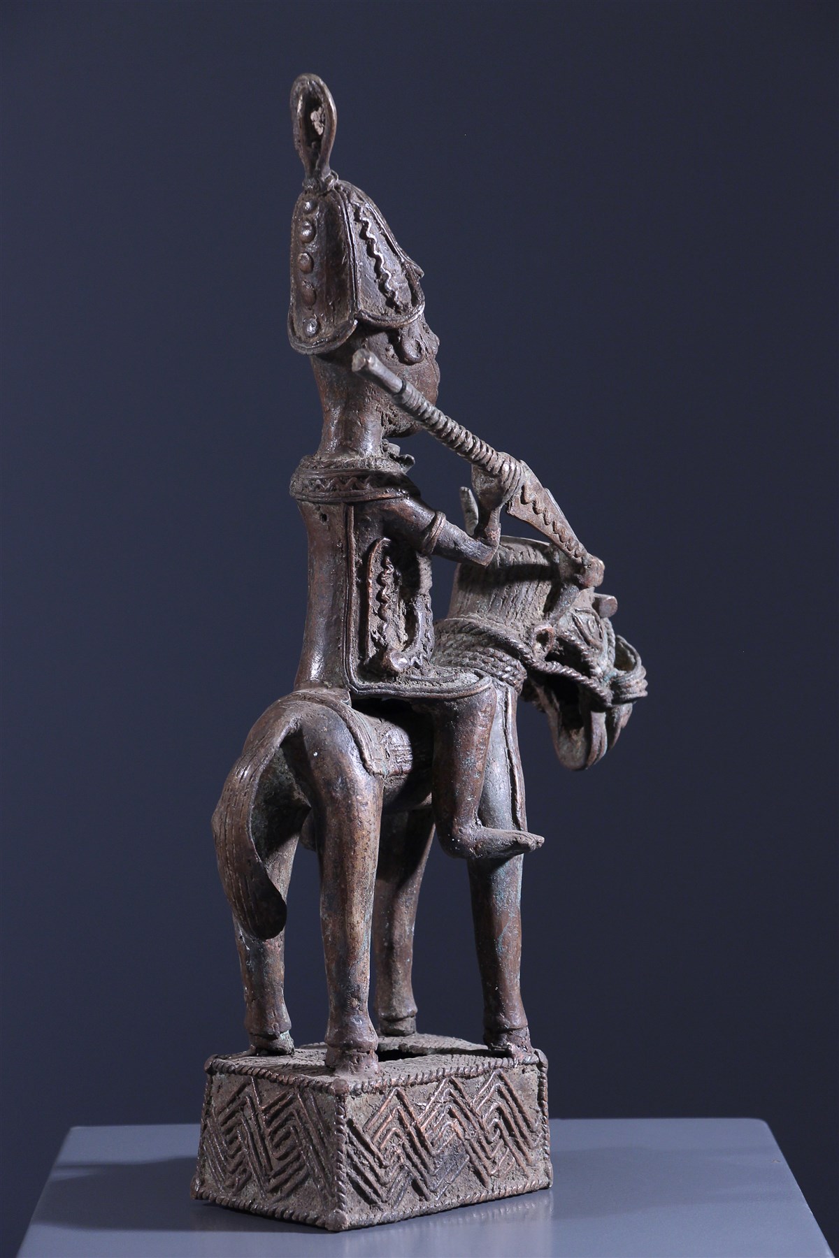 Cavalier Bénin Bini Edo (10296) - Bronze africain Bénin - Art africain