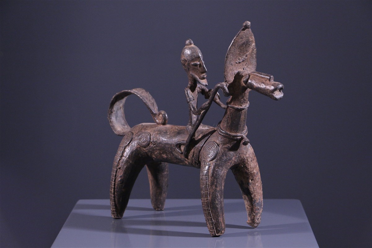 Animal mythique Dogon chevauché (10610) - Bronze africain Dogon