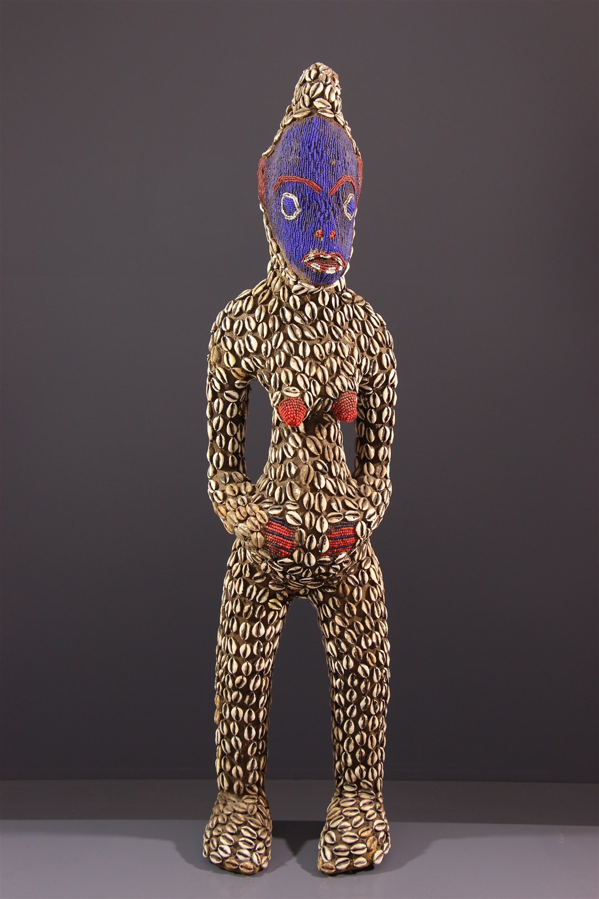 Grande statue perlée Bamiléké (10914) - Statues africaines Bamileke