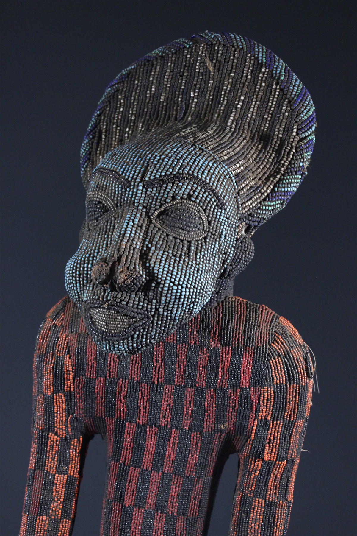 Statue-trône perlée Afo -a- Kom (11448) - Trône Bamileke - Art africain