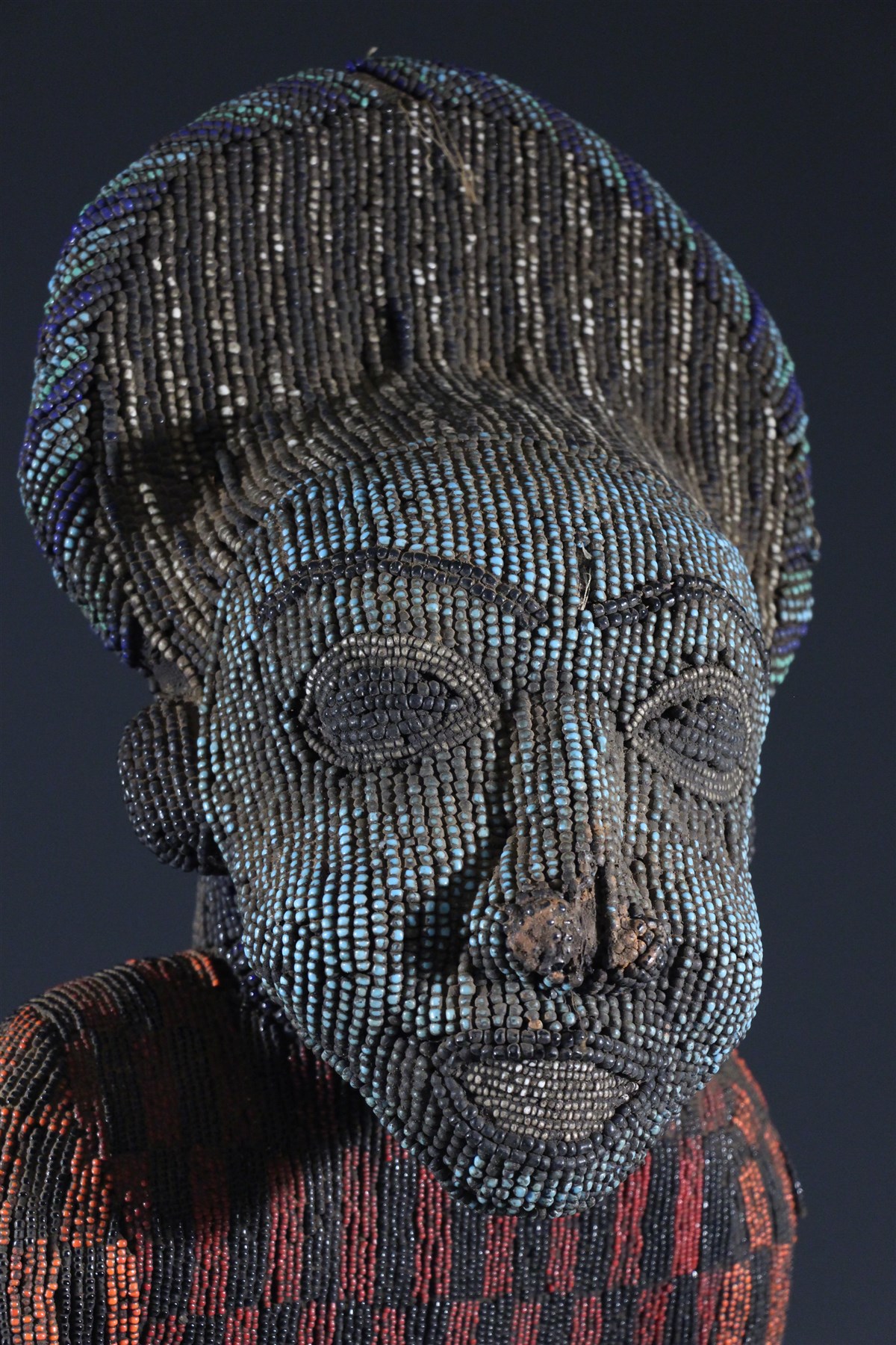 Statue-trône perlée Afo -a- Kom (11448) - Trône Bamileke - Art africain