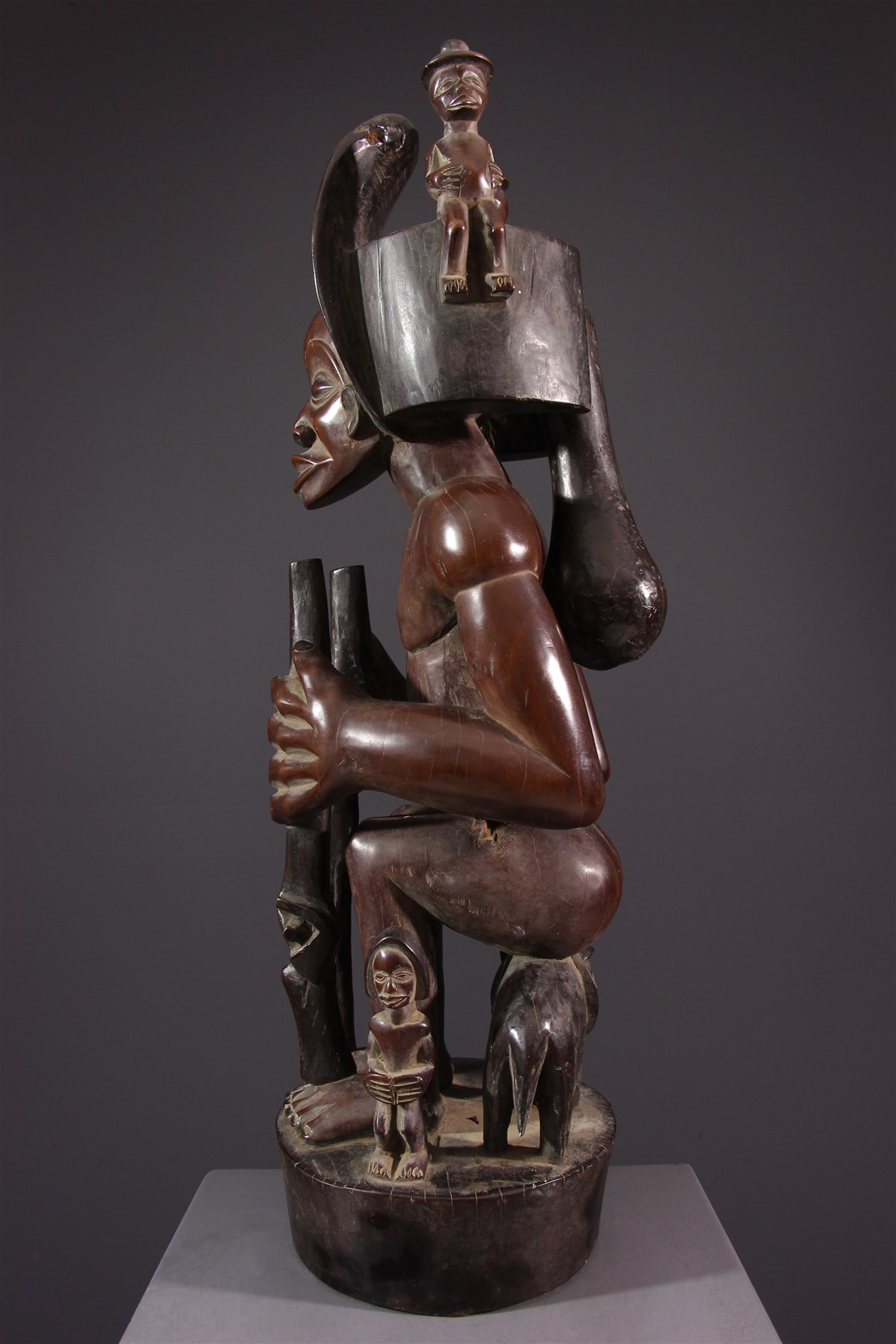 Effigie de chef Chokwe (12287) - Statues africaines Chokwe - Art africain