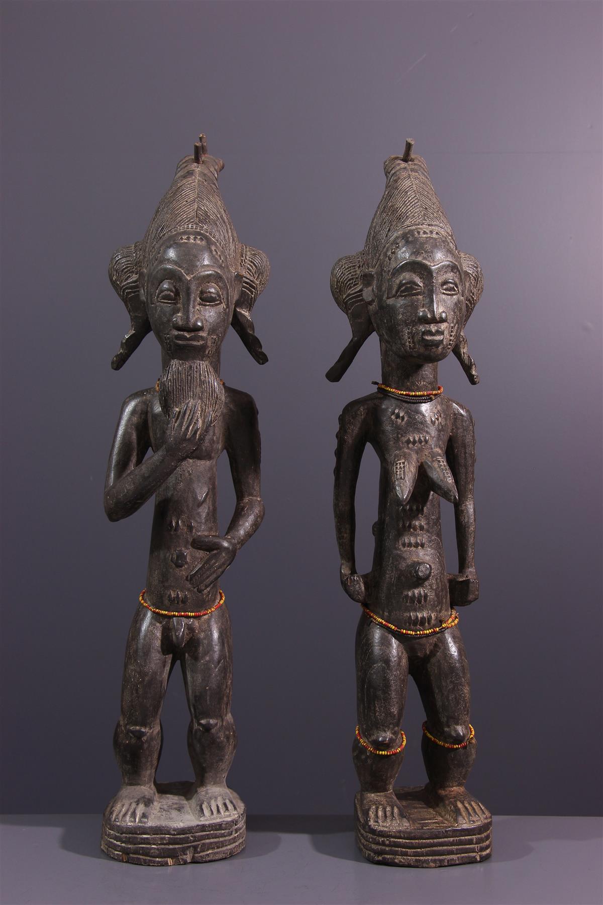 Couple Baoule (12562) - Statues africaines Baoule - Art africain