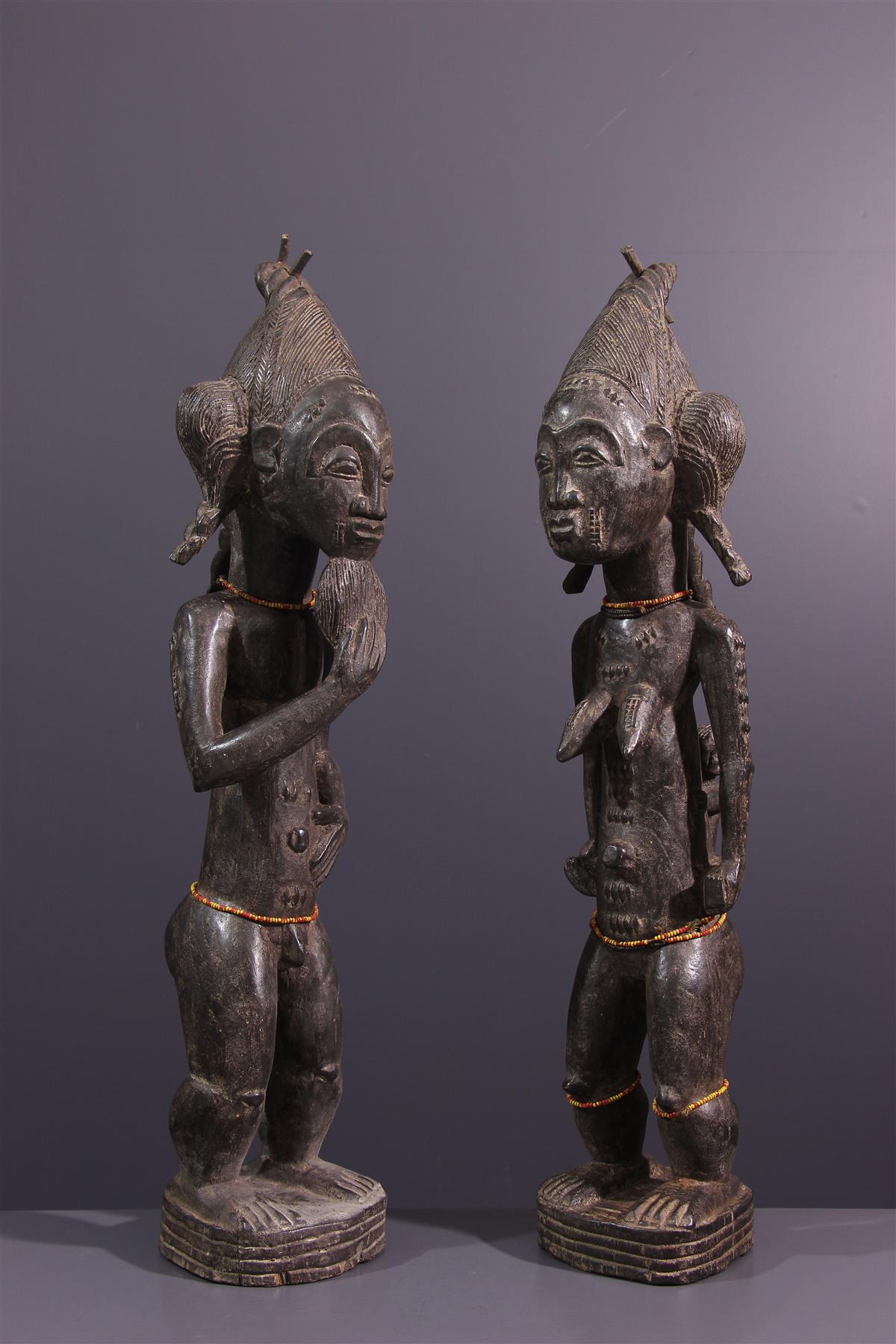 Couple Baoule (12562) - Statues africaines Baoule - Art africain