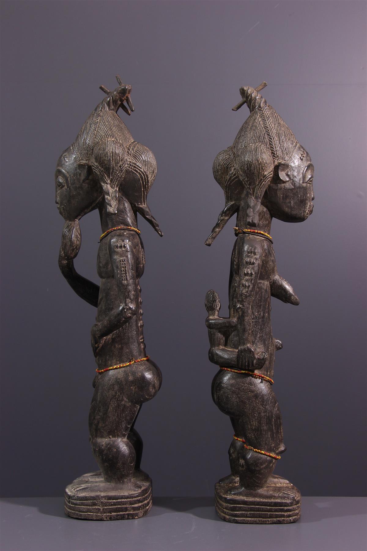 Couple Baoule (12562) - Statues africaines Baoule - Art africain