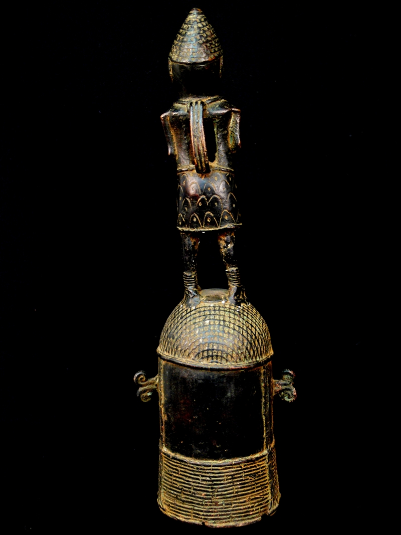 Benin Bell (1331) - Bronze, leopard, messenger, warrior, statue, pirogues