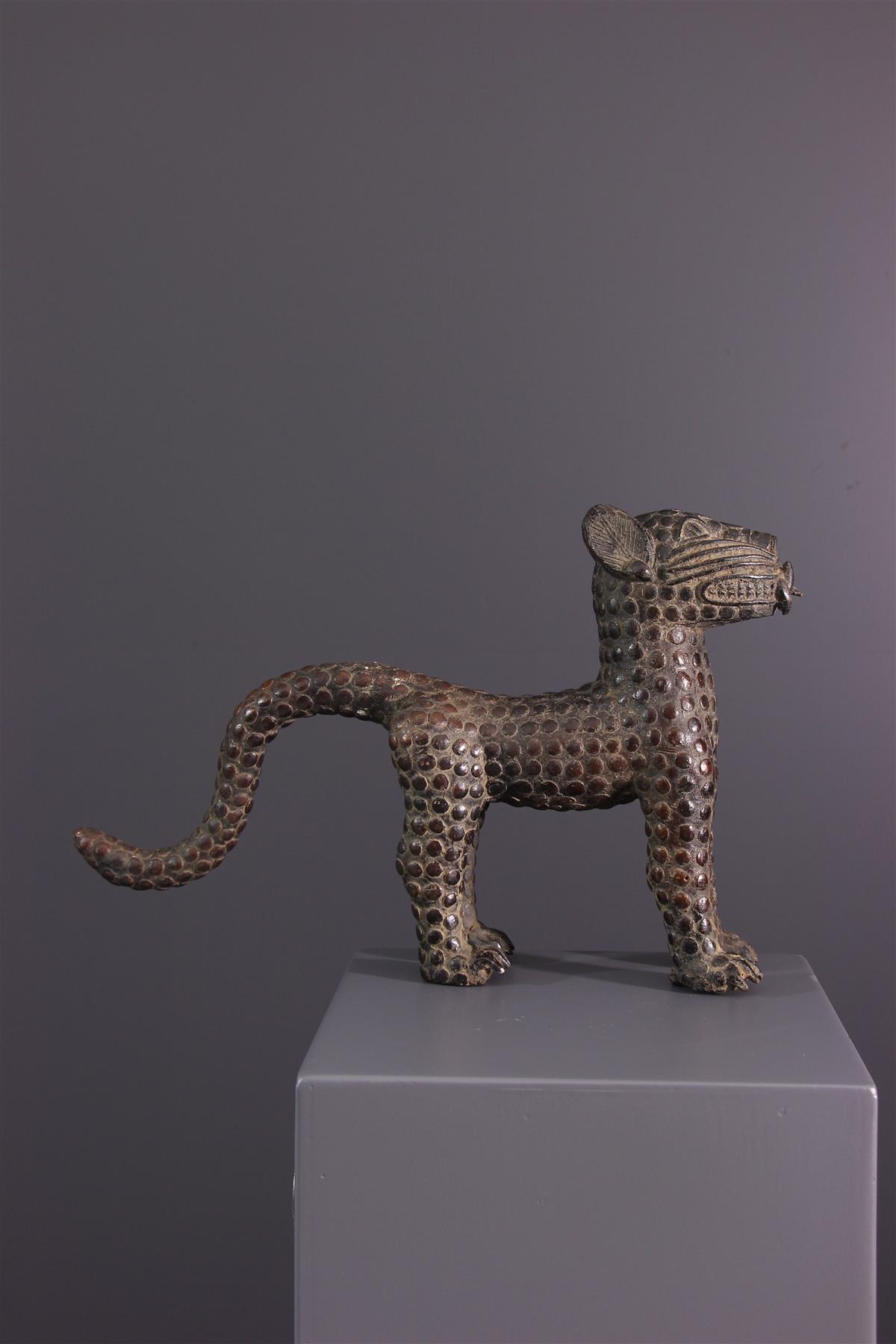 Leopard bronze (14844) - Bronze africain Bénin - Art africain