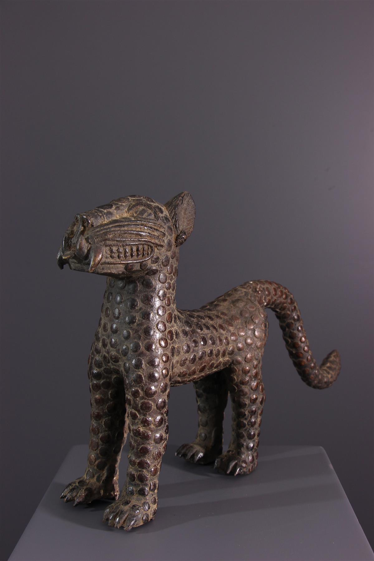Leopard bronze (14844) - Bronze africain Bénin - Art africain