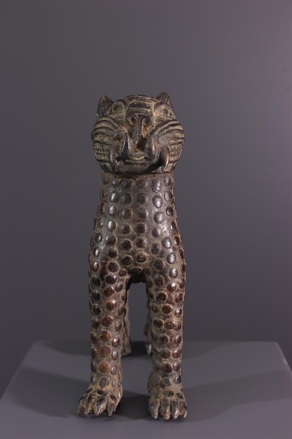 Leopard bronze (14844) - Bronze africain Bénin - Art africain