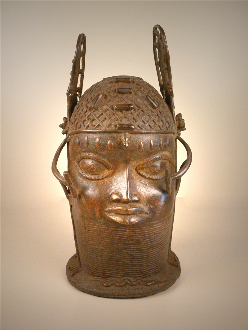 Oba Head (1675) - Bronze, leopard, messenger, warrior, statue, pirogues