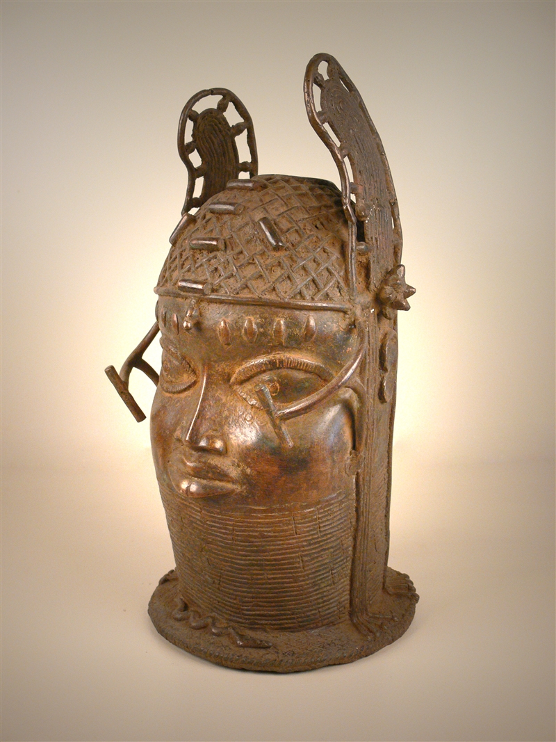 Oba Head (1675) - Bronze, leopard, messenger, warrior, statue, pirogues