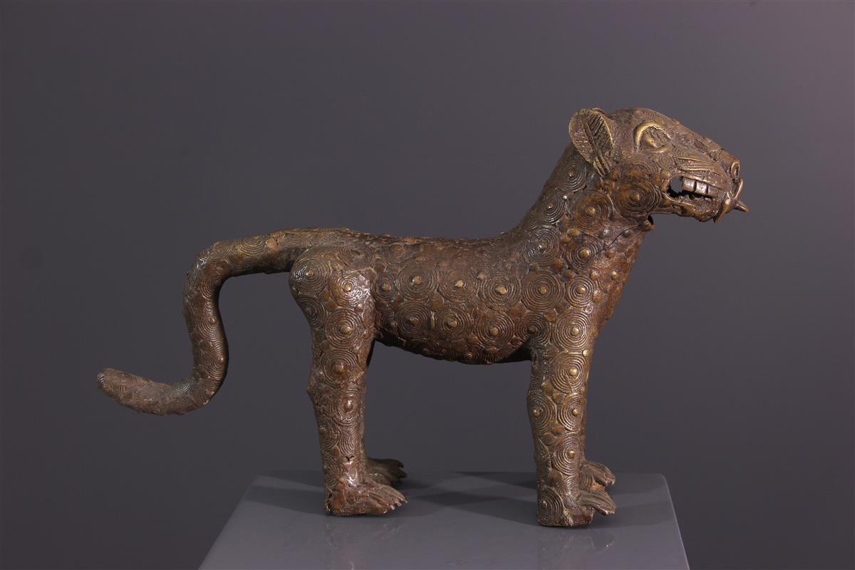Bronze Léopard (16768) - Bronze africain Bénin - Art africain