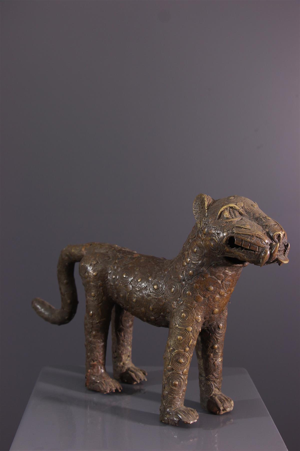 Bronze Léopard (16768) - Bronze africain Bénin - Art africain