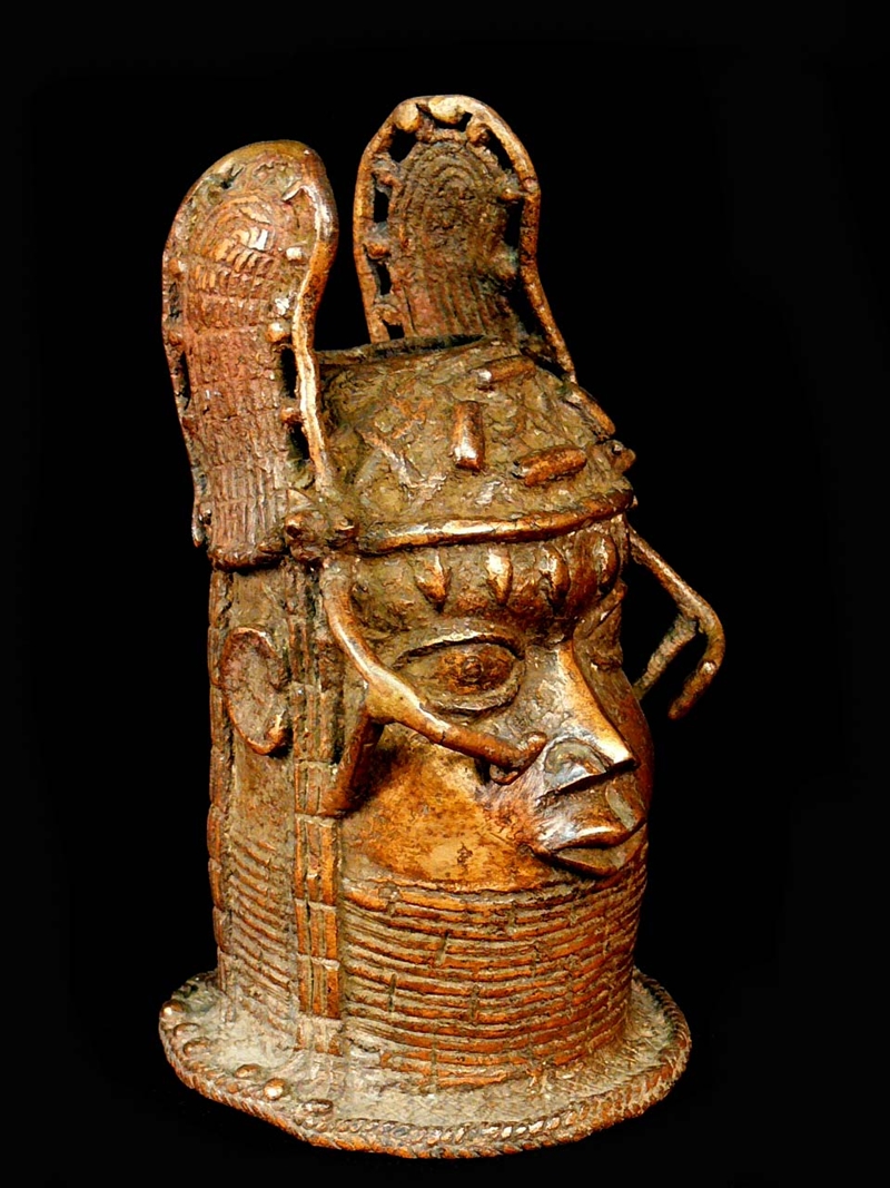 Small Oba head (1961) - Bronze, leopard, messenger, warrior, statue ...