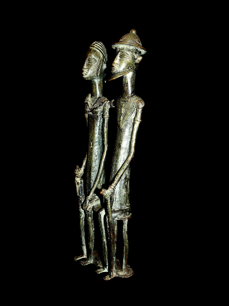 Dogon primordial couple (2157) - Bronze, leopard, messenger, warrior ...