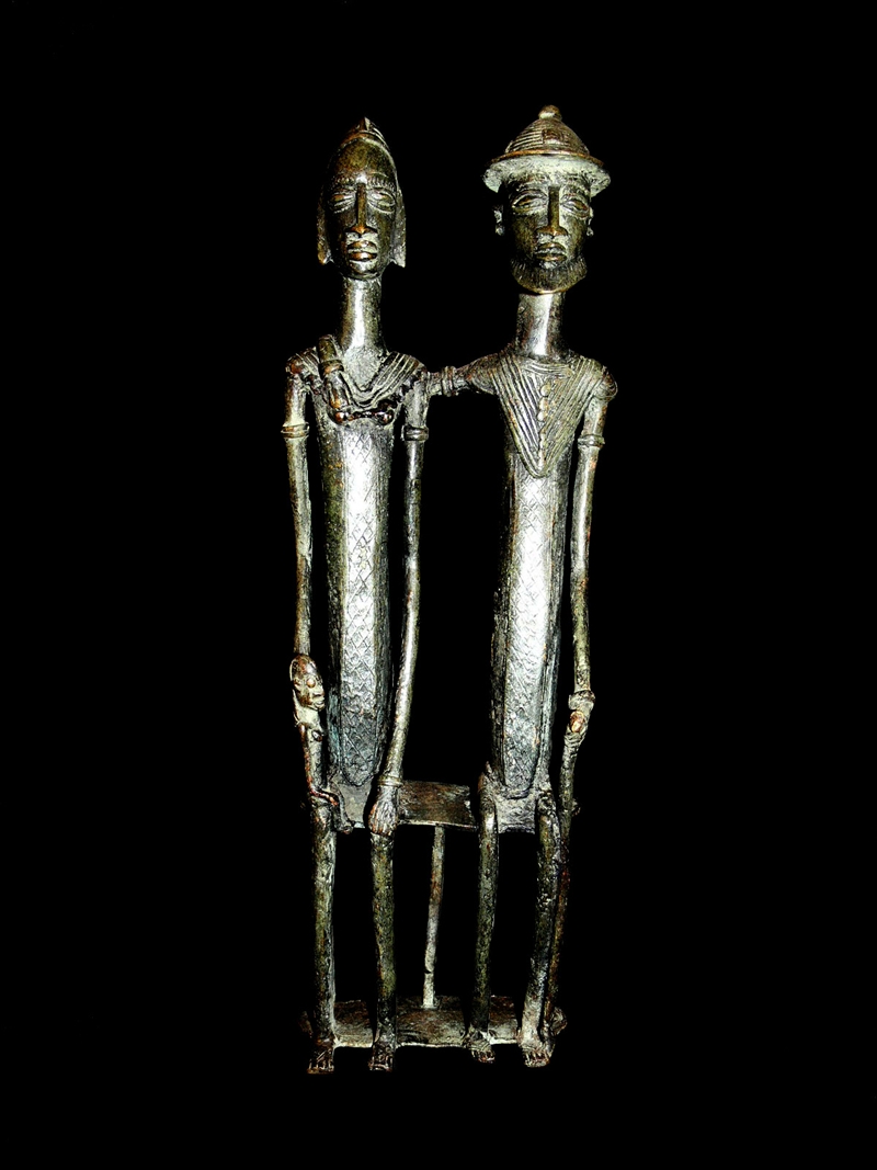 Dogon primordial couple (2157) - Bronze, leopard, messenger, warrior ...