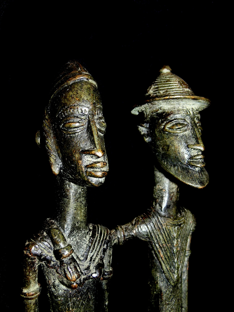 Dogon primordial couple (2157) - Bronze, leopard, messenger, warrior ...