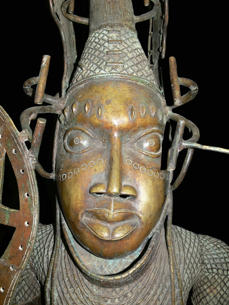 Benin Warrior (2196) - Bronze, leopard, messenger, warrior, statue ...