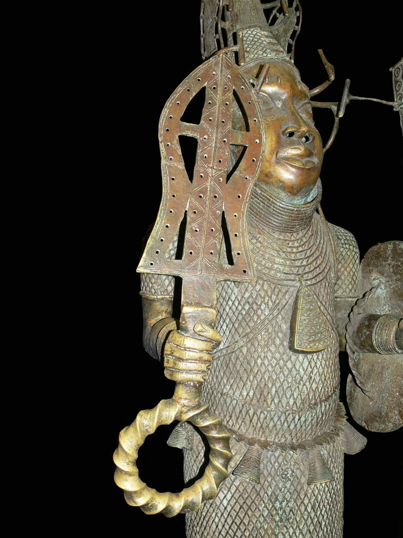 Benin Warrior (2196) - Bronze, leopard, messenger, warrior, statue ...