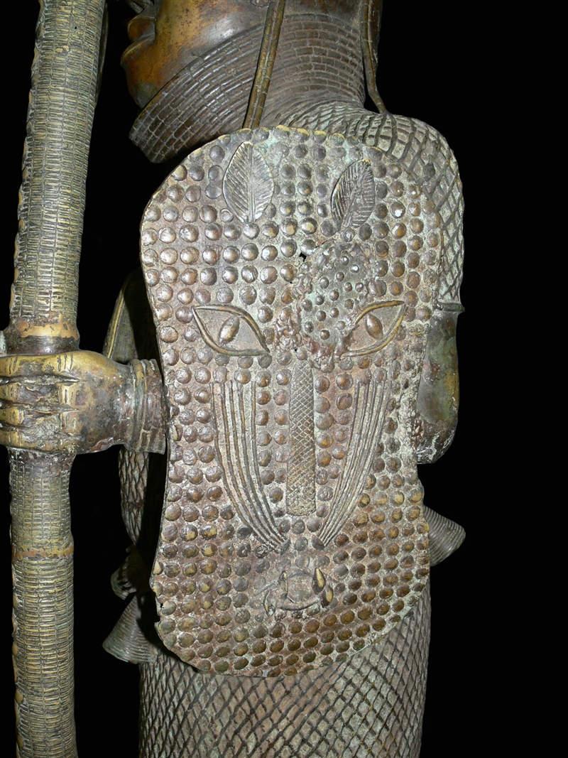 Benin Warrior (2196) - Bronze, leopard, messenger, warrior, statue ...