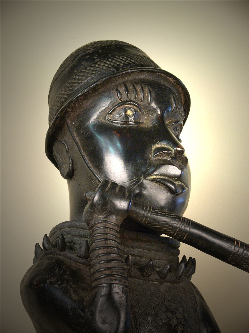 Statue joueur de trompe Benin Bini Edo (2310) - Statues africaines