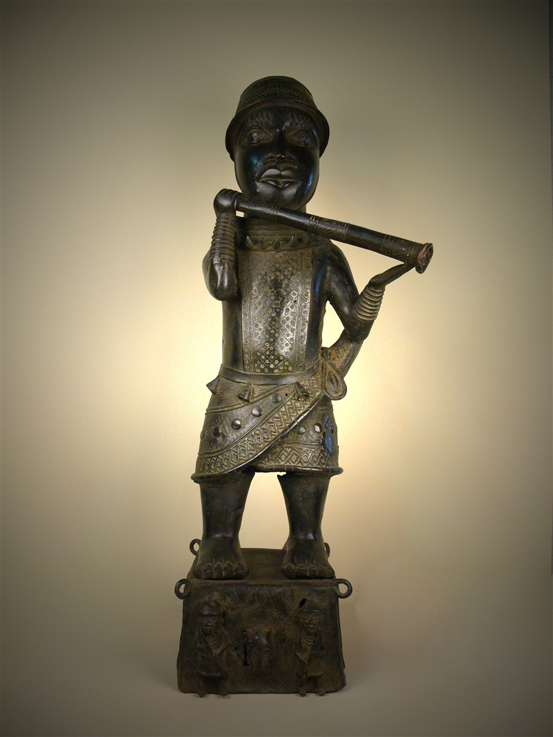 Statue joueur de trompe Benin Bini Edo (2310) - Statues africaines