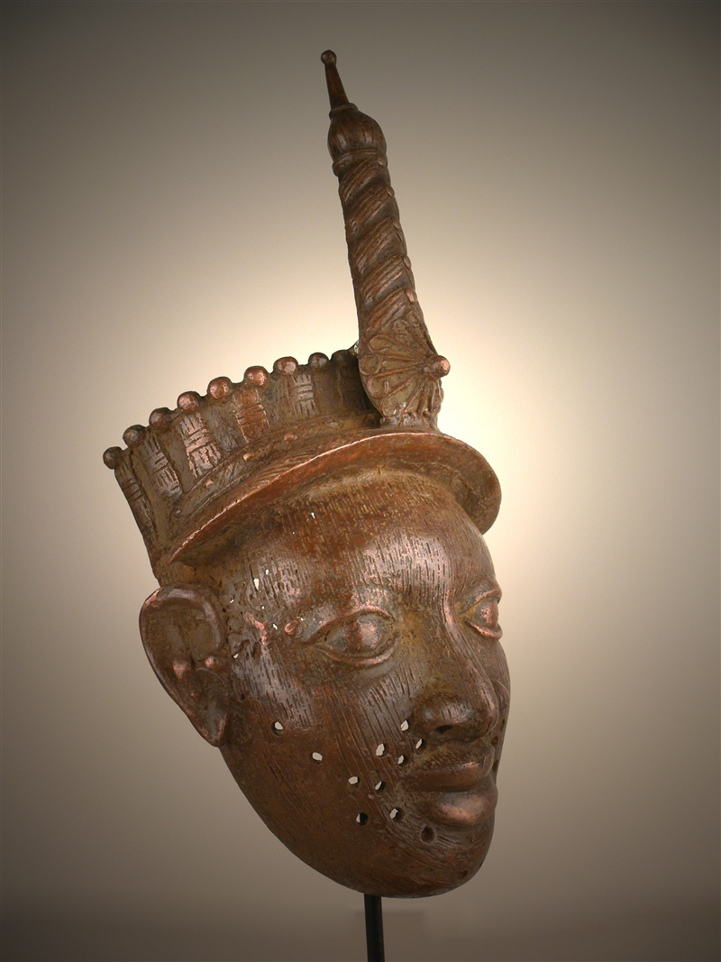 Bronze Ife mask (2350) - African mask, tribal art, primitive art