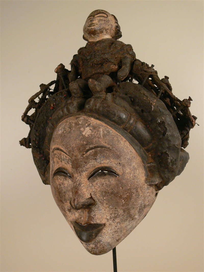 Punu Mask (2534) - African mask, tribal art, primitive art Punu