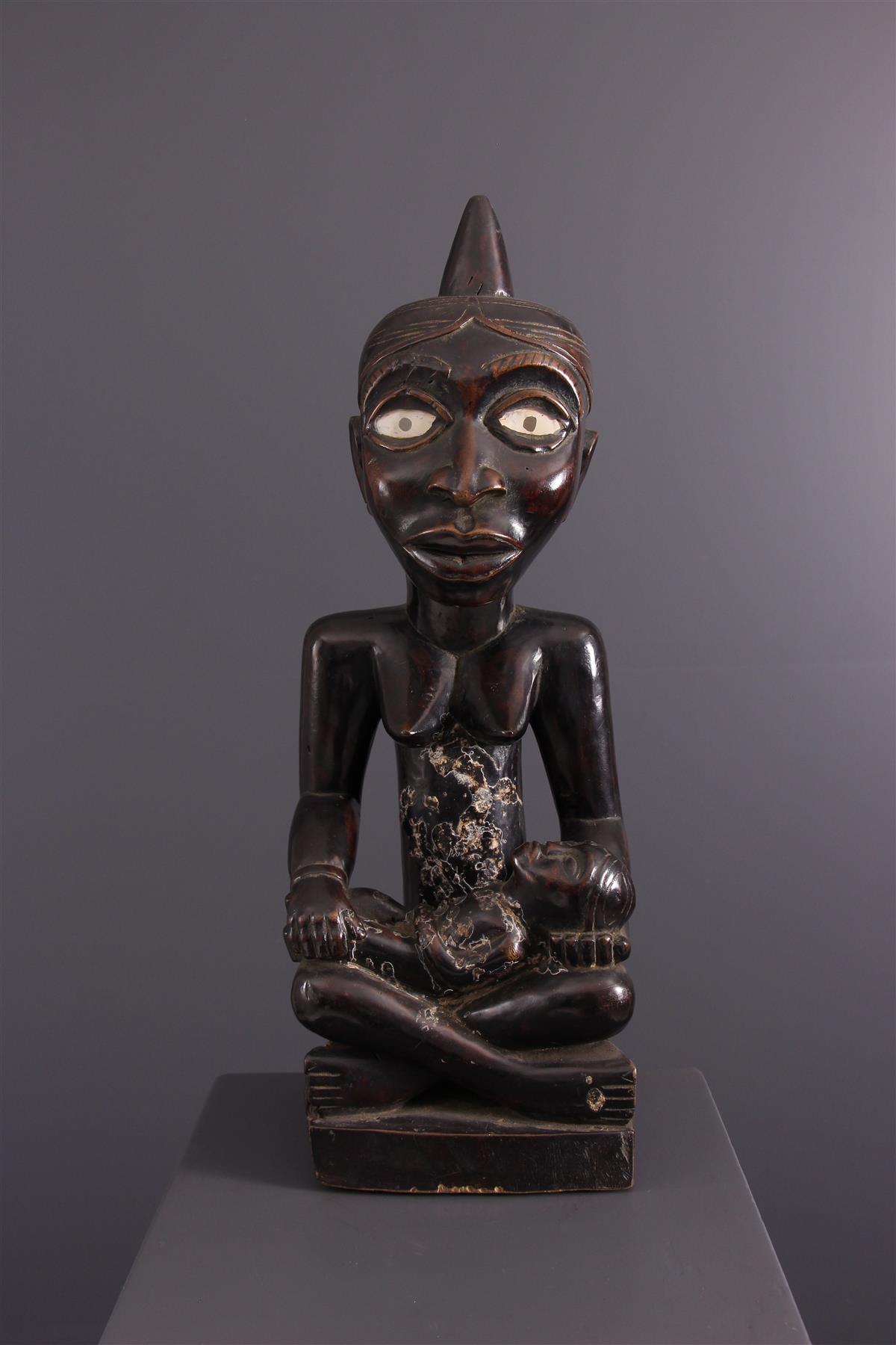 Statue Kongo (27769) - Maternité, statues, bronze, bois Yombe