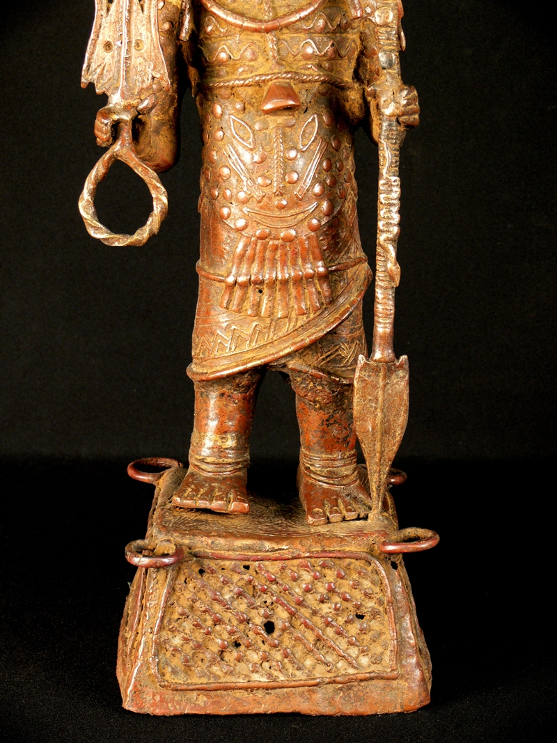 Benin warrrior (305) - Bronze, leopard, messenger, warrior, statue ...