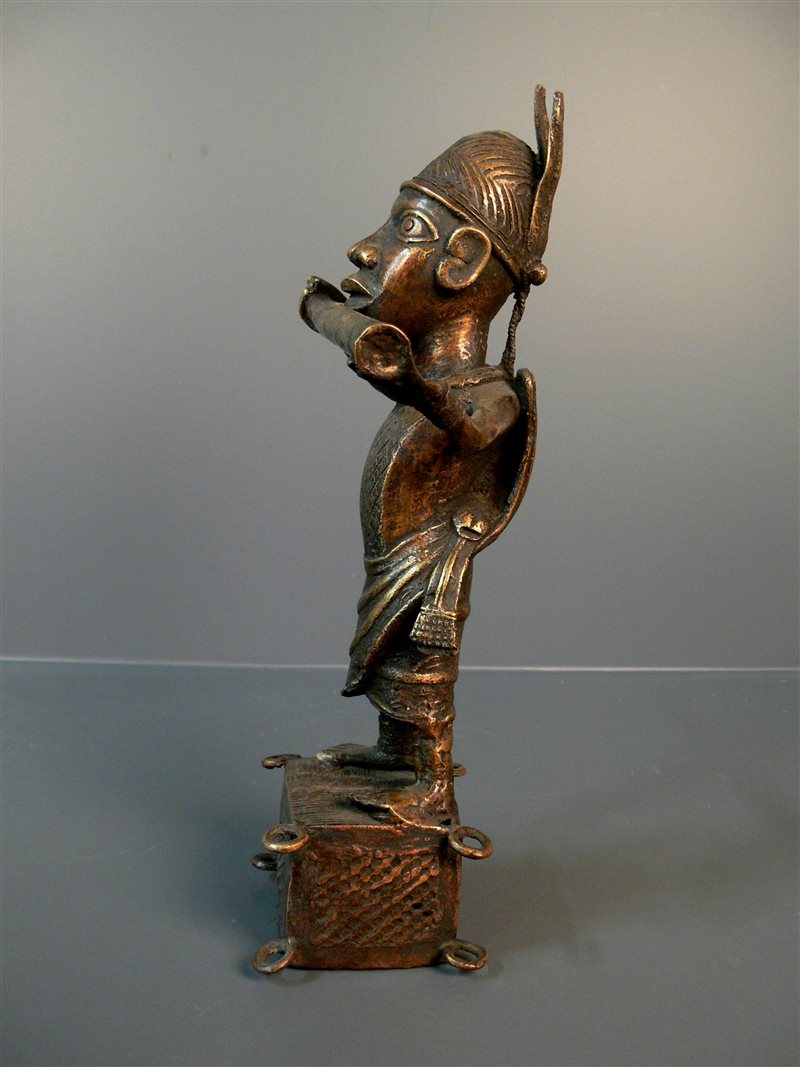 Joueur de flûte Benin Bini Edo (3086) - Statues africaines Bénin