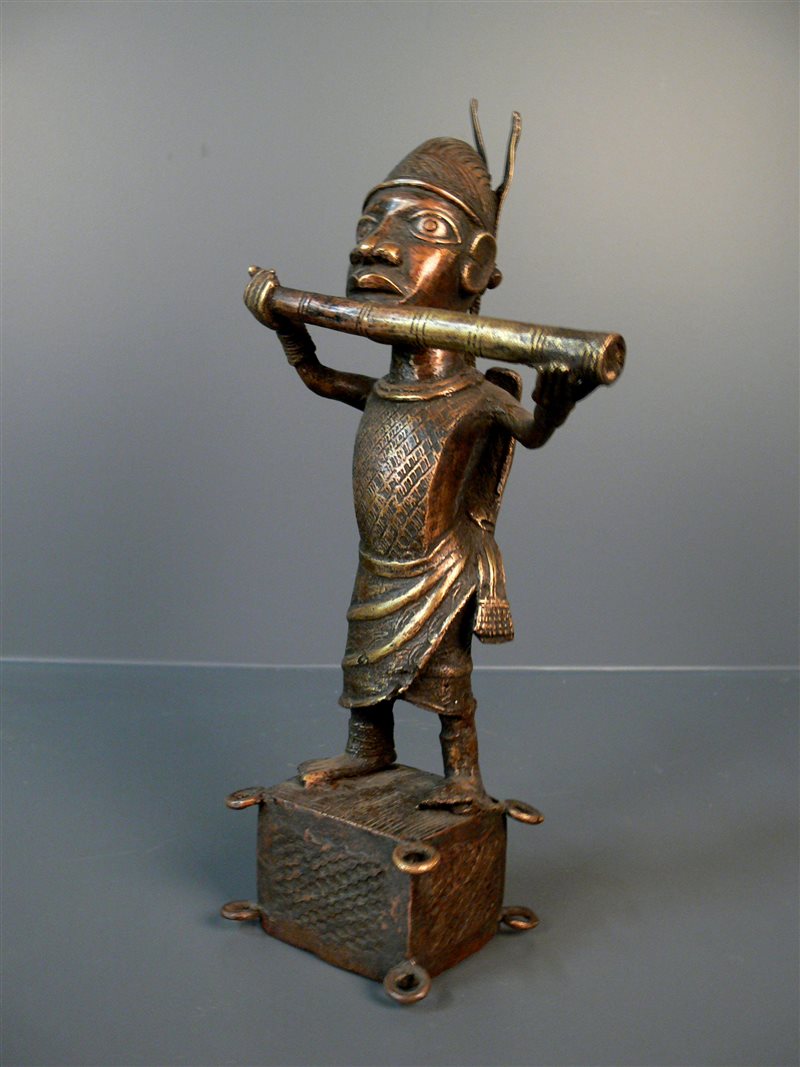 Joueur de flûte Benin Bini Edo (3086) - Statues africaines Bénin