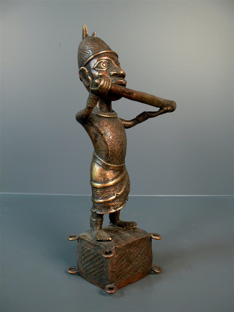 Joueur de flûte Benin Bini Edo (3086) - Statues africaines Bénin