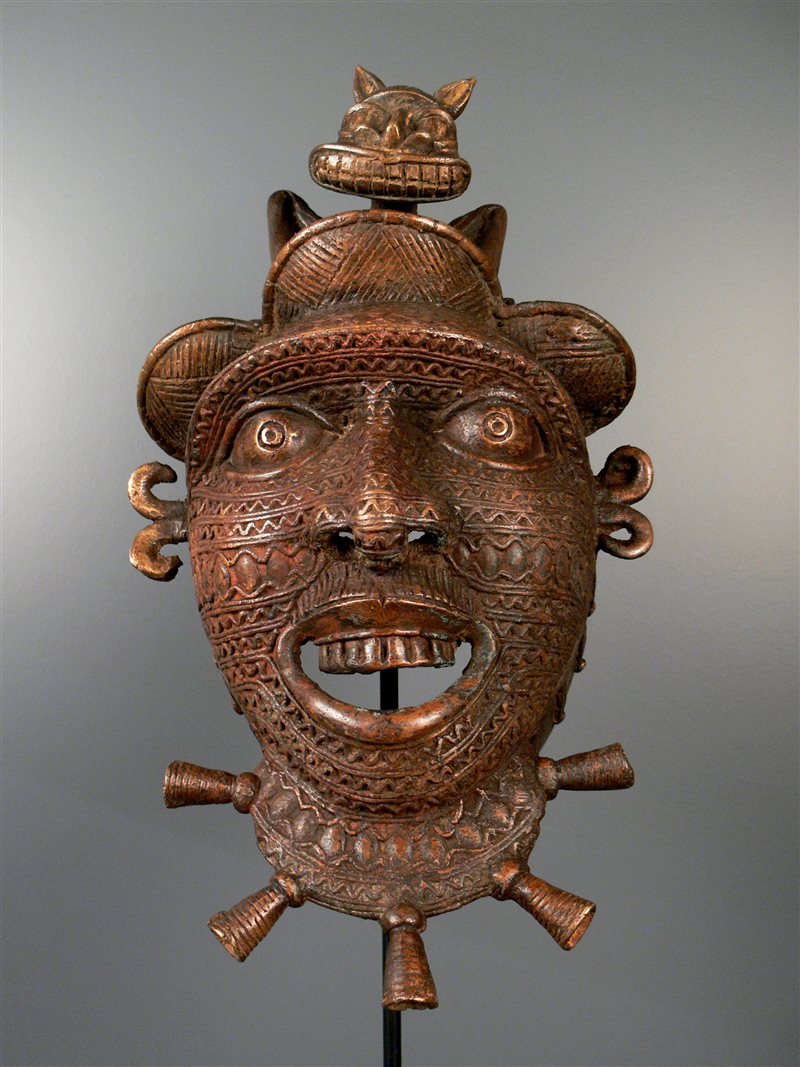 Tikar Bronze Mask (3289) - African mask, tribal art, primitive art