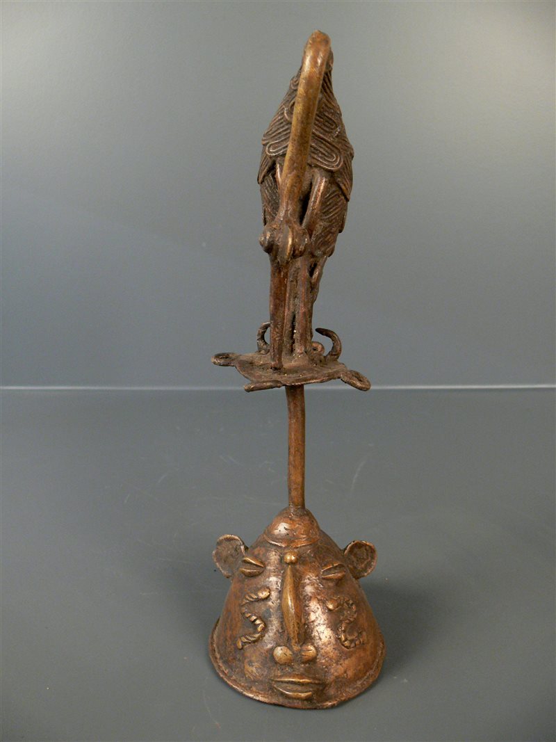 Tikar Bell (3300) - Bronze, leopard, messenger, warrior, statue, pirogues