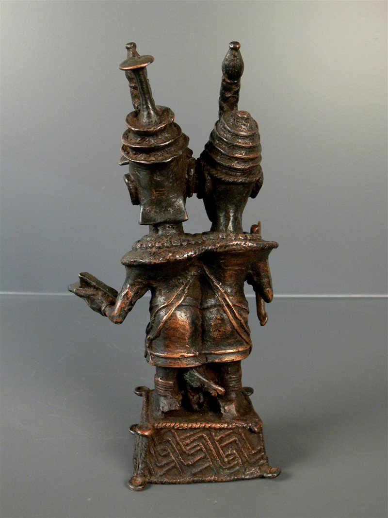 Benin Royal Couple Bini Edo (3303) - Bronze, leopard, messenger ...