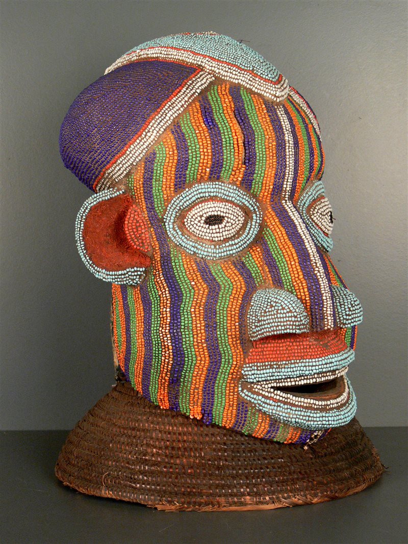 Bamileke beaded mask (3428) - African mask, tribal art, primitive art