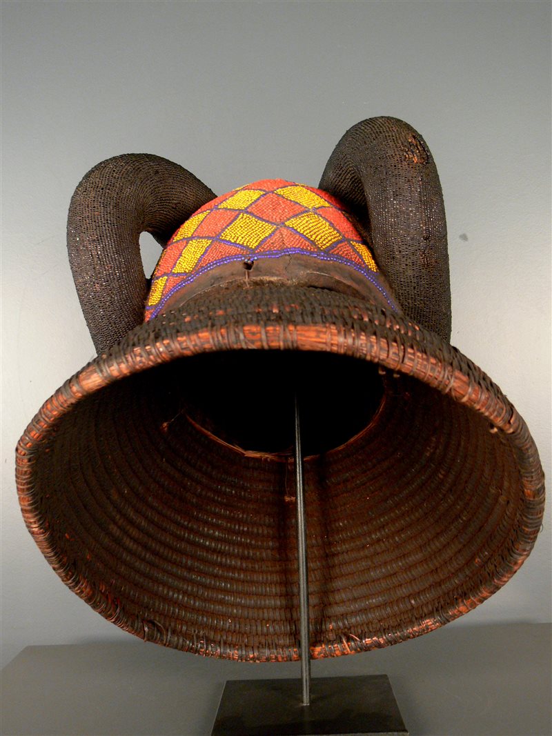 Bamileke Buffalo beaded mask (3454) - African mask, tribal art ...