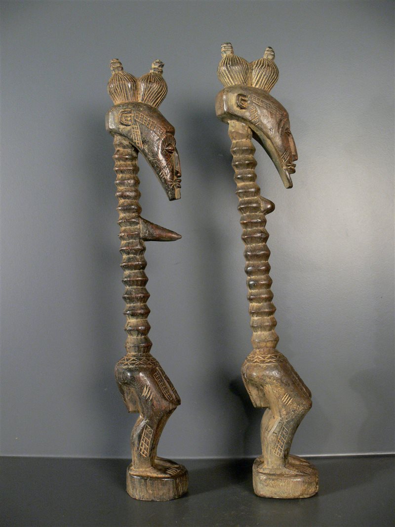 Baoulé couple of Blolo Bla Statues (3620) - African statues : tribal ...