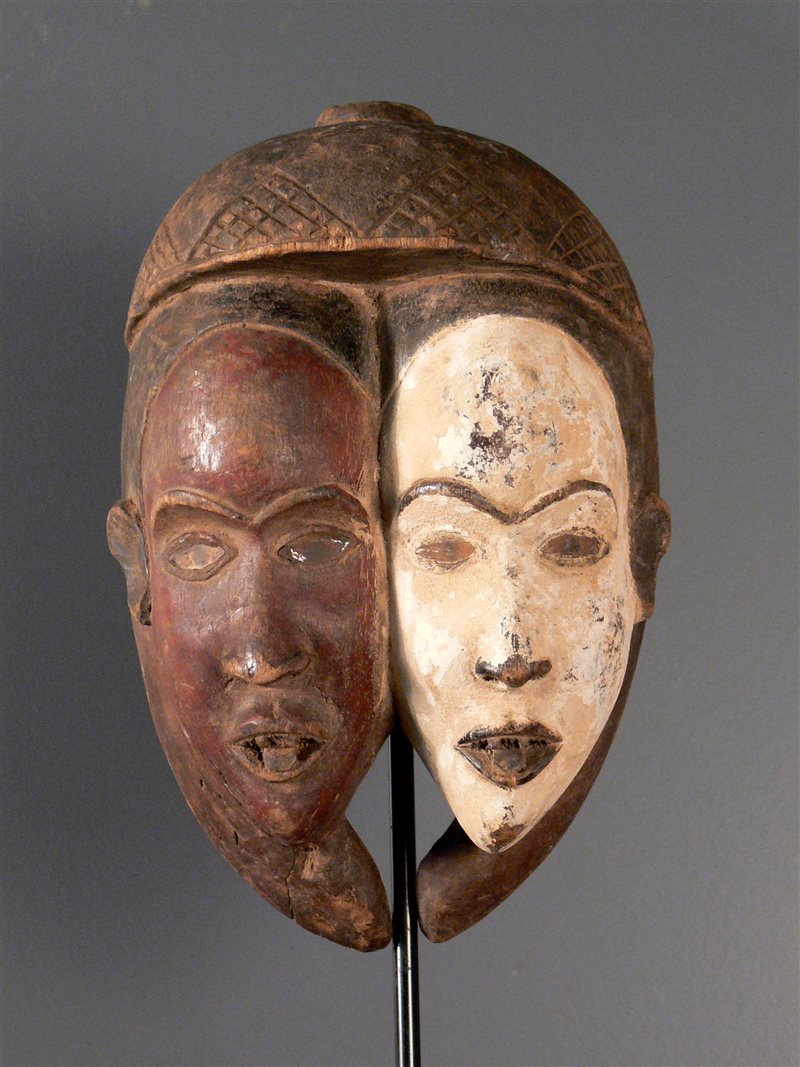 Janus Kongo Mask (3647) - African mask, tribal art, primitive art