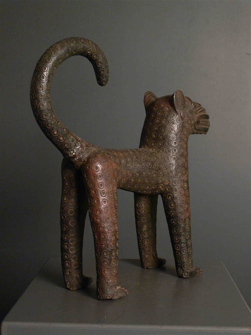 Small Benin Bini Edo Leopard (3976) - Bronze, leopard, messenger ...