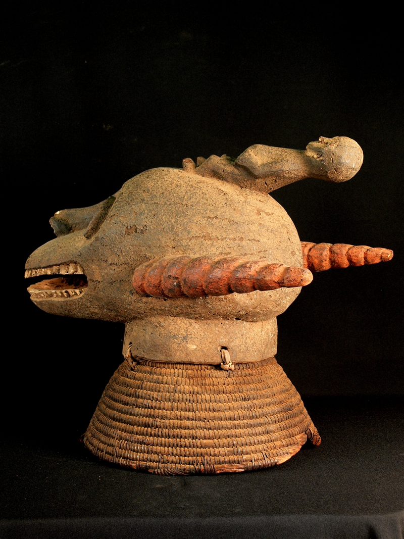 Mambila helmet mask (446) - African mask, tribal art, primitive art