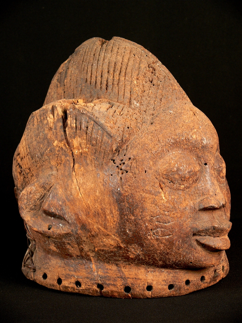 Yoruba helmet mask (466) - African mask, tribal art, primitive art