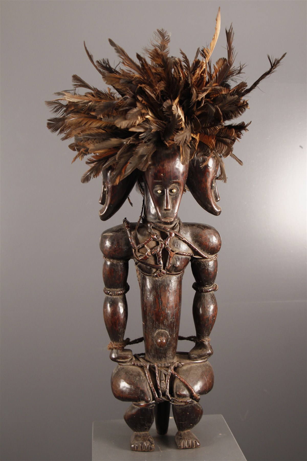 Gardien de reliquaire Fang Byeri Ntumu tricéphale (5468) - Statues ...