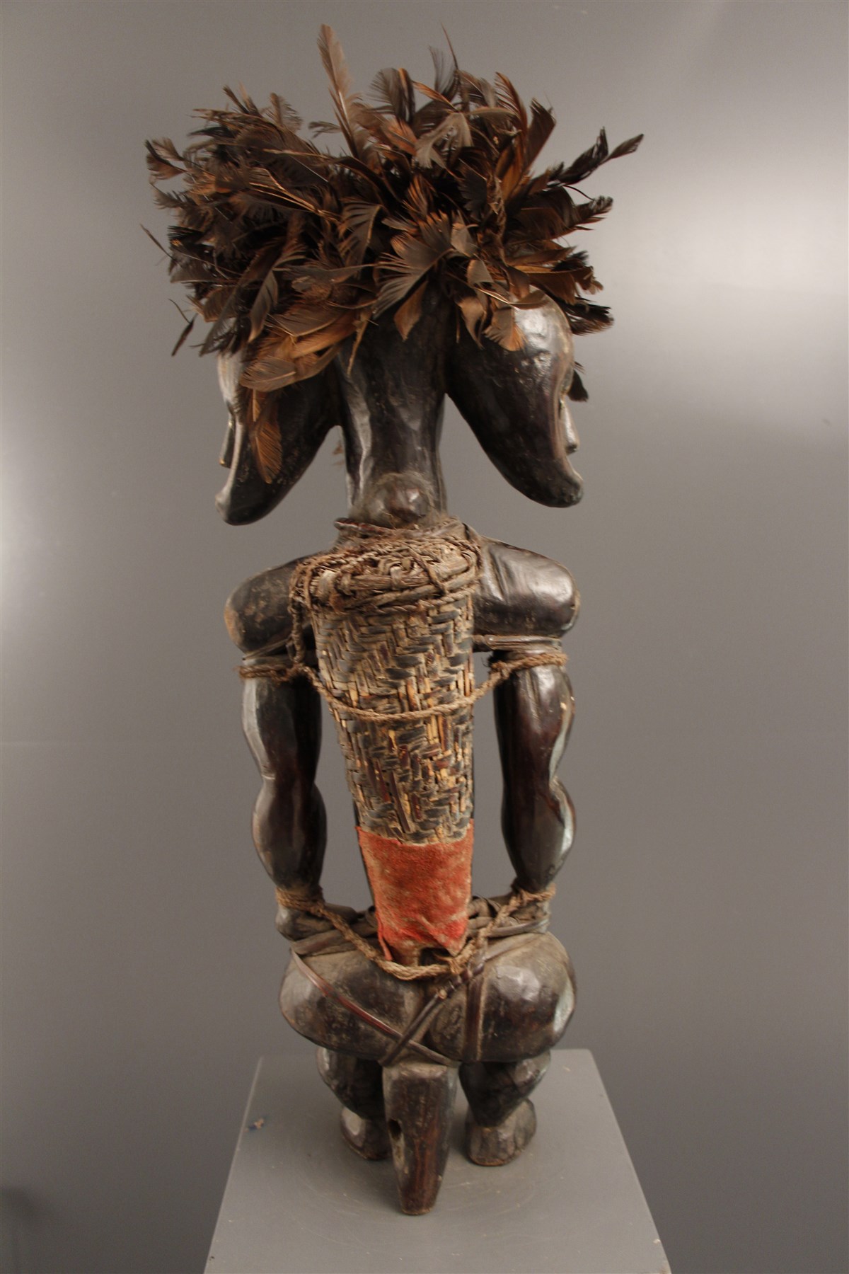 Gardien de reliquaire Fang Byeri tricéphale (5688) - Statues africaines