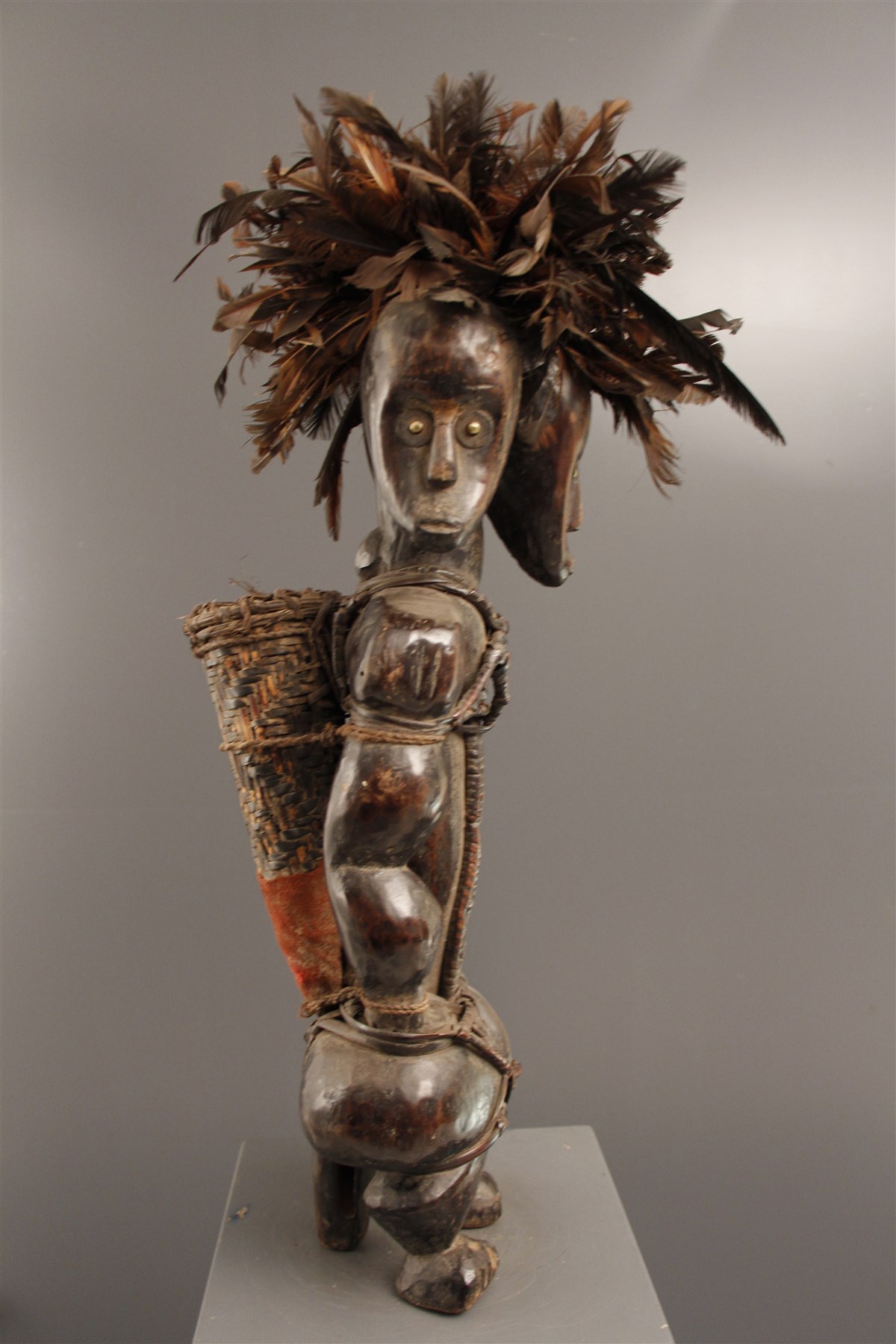 Gardien de reliquaire Fang Byeri tricéphale (5688) - Statues africaines