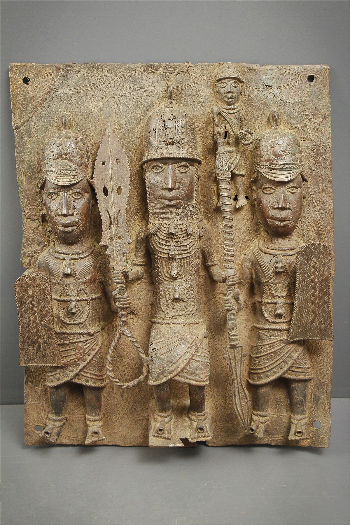 Plaque benin bronze (5721) - Bronze africain Bénin - Art africain