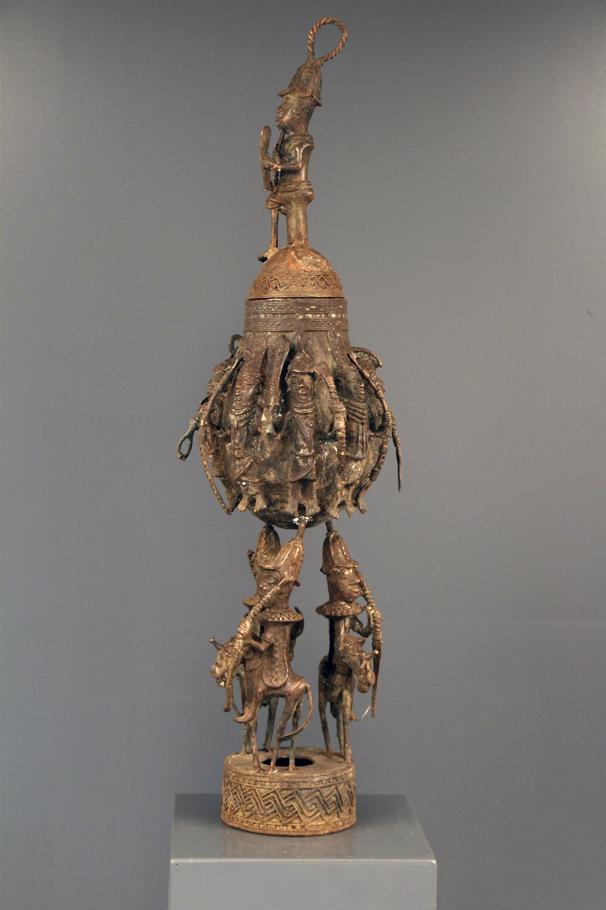 Pot à oracle Benin Bini Edo (5966) - Bronze africain Bénin - Art africain